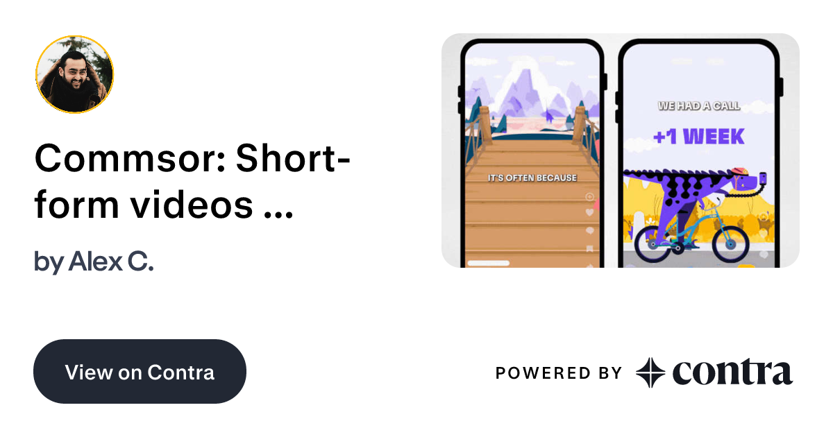 Commsor: Short-form videos with 2D Animation by Alex C.