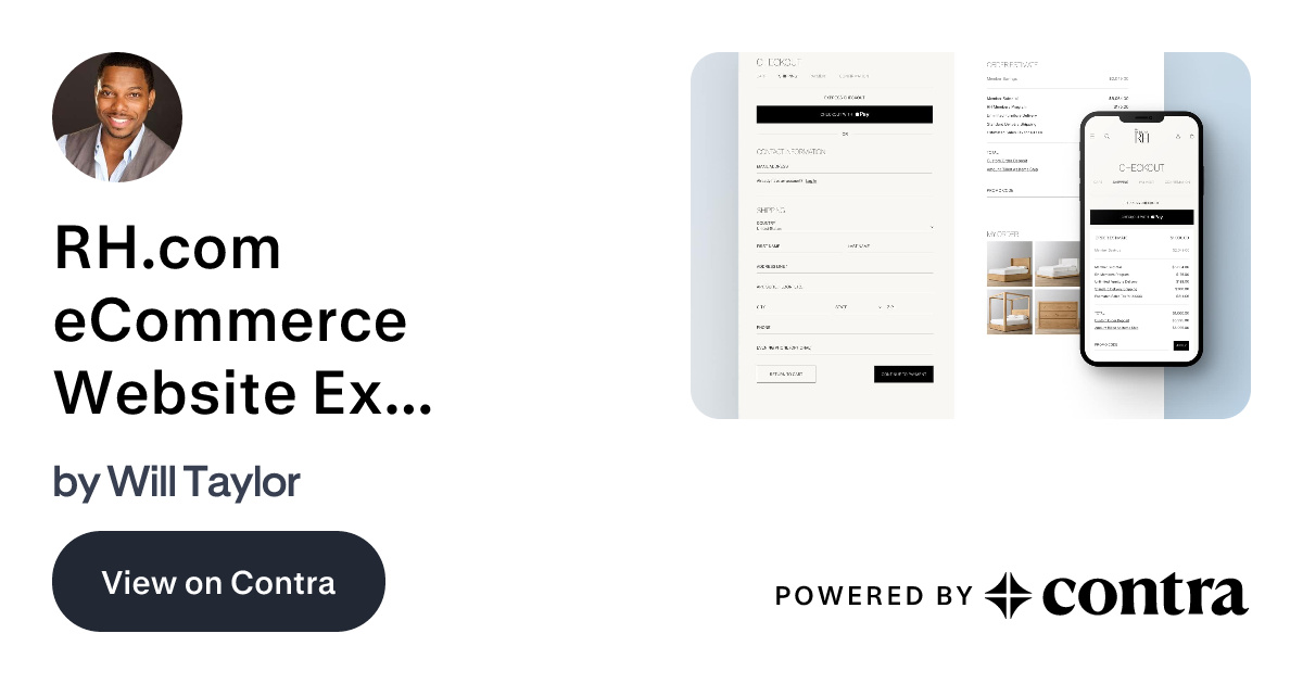 RH.com eCommerce Website Experience (UI, Design Systems) by Will Taylor