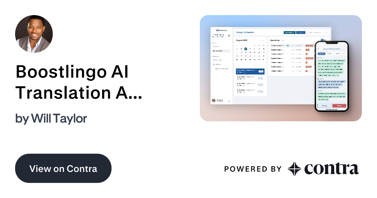 Boostlingo AI Translation App Experience (UX, UI, Mobile) by Will Taylor