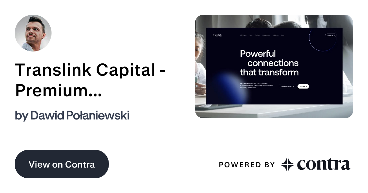 Translink Capital - Premium UI/UX Design & Webflow Development by Dawid ...