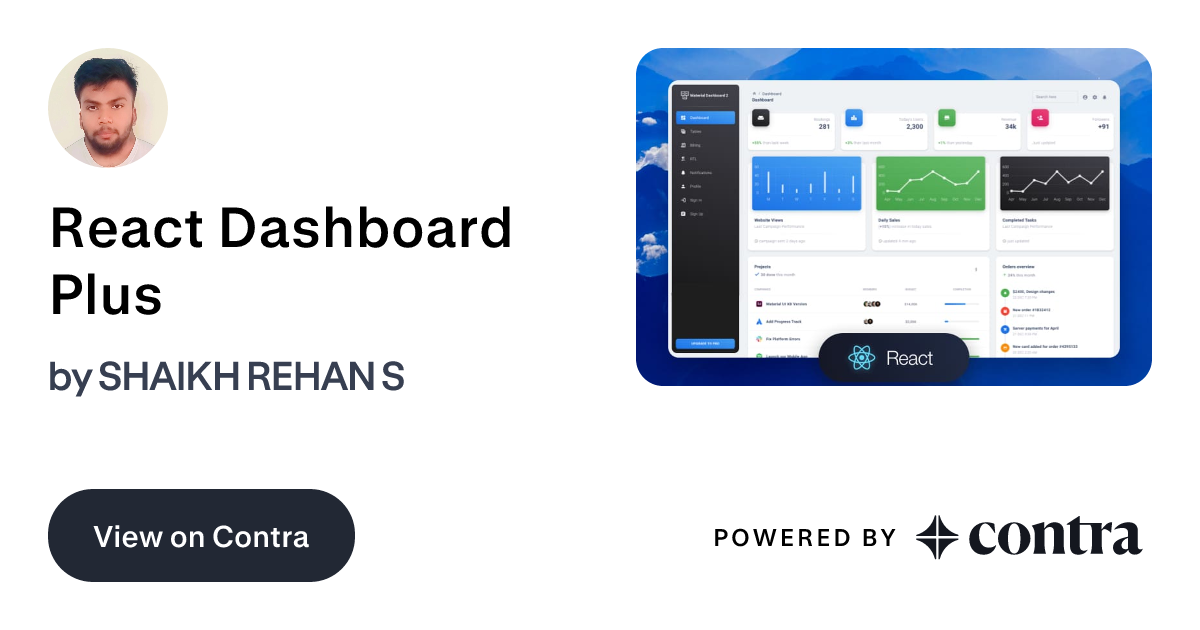 React Dashboard Plus by SHAIKH REHAN S