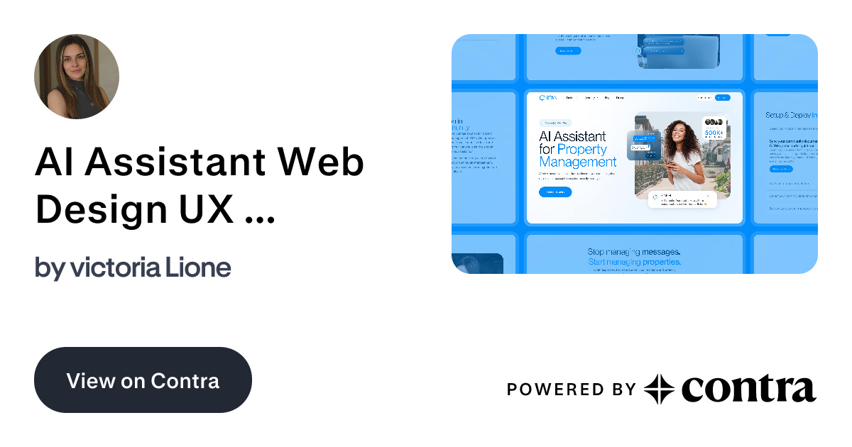 AI Assistant Web Design UX UI DESIGNER by Victoria Lione
