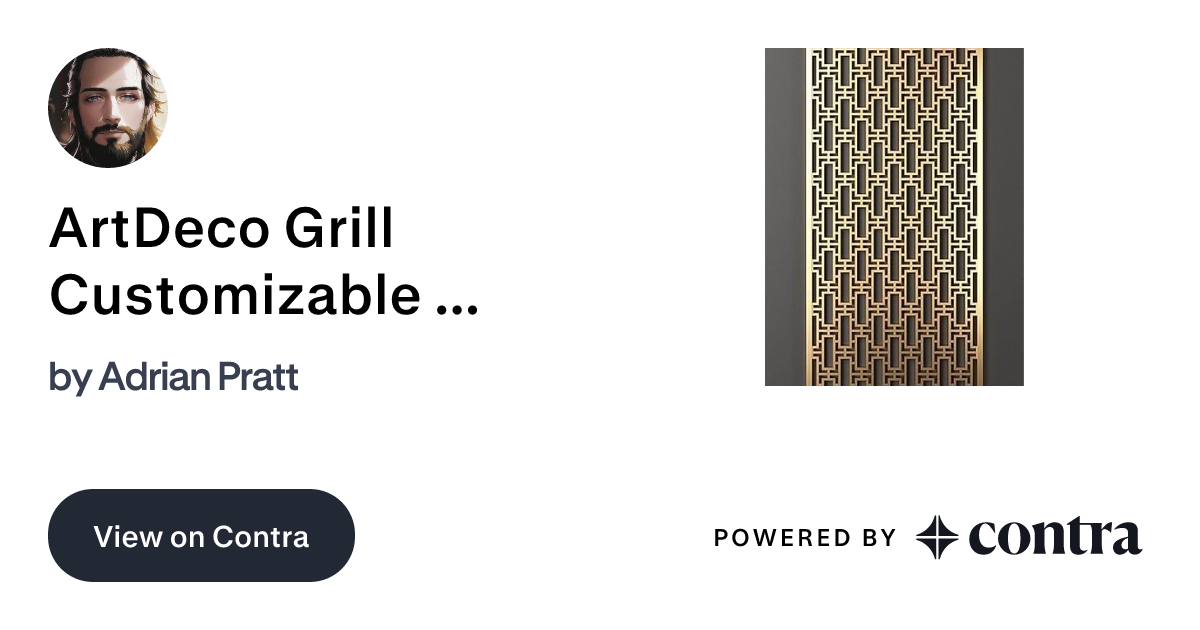 ArtDeco Grill Customizable SCAD Design by Adrian Pratt