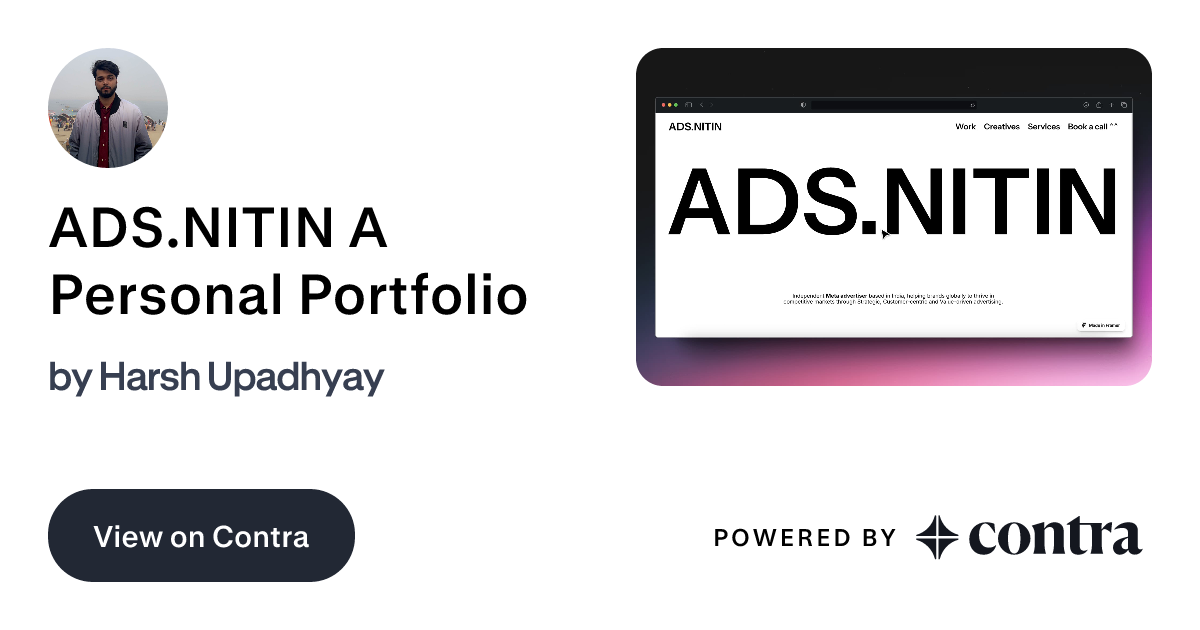 ADS.NITIN A Personal Portfolio by Harsh Upadhyay