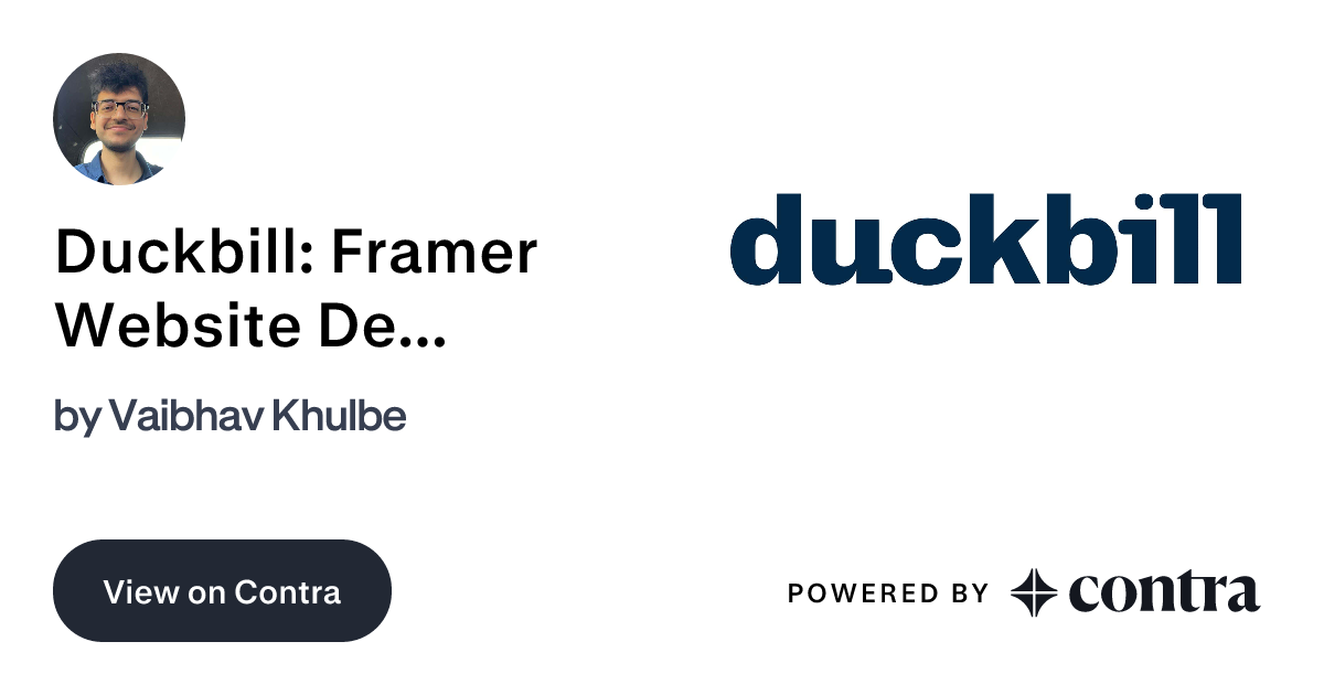 Duckbill: Framer Website Development by Vaibhav Khulbe