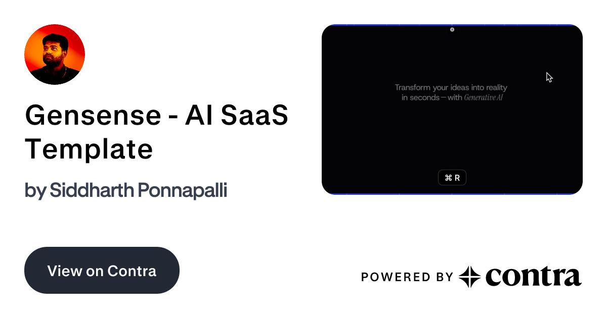 Gensense - AI SaaS Template by Siddharth Ponnapalli