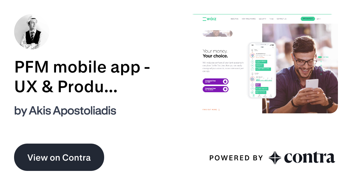 PFM mobile app - UX & Product Design by Akis Apostoliadis