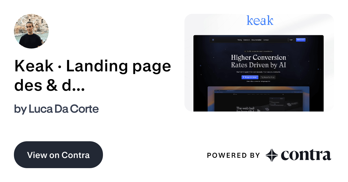 Keak · Landing page des & dev in Framer by Luca Da Corte