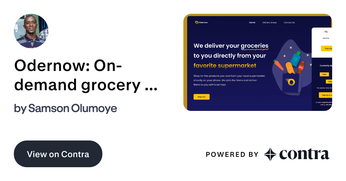 Odernow: On-demand grocery delivery service by Samson Olumoye