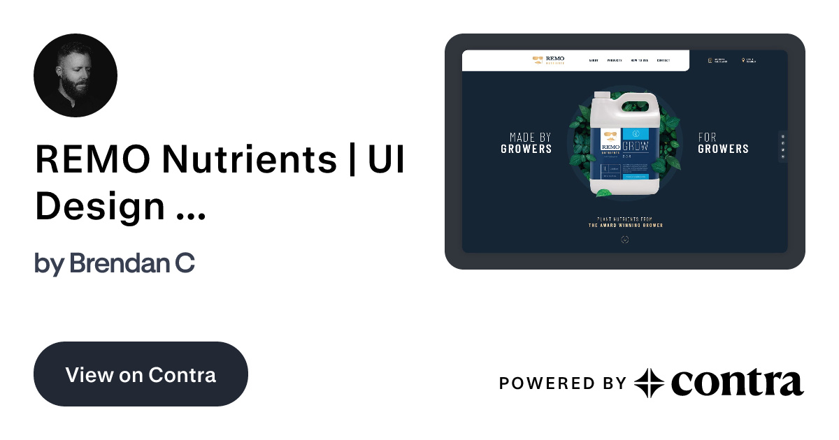 REMO Nutrients | UI Design & Supporting Materials by Brendan C