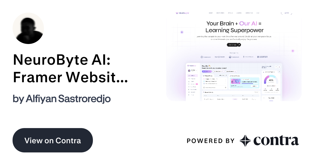 NeuroByte AI: Framer Website, Dashboard, Motion, and Branding. by Alfiyan Sastroredjo