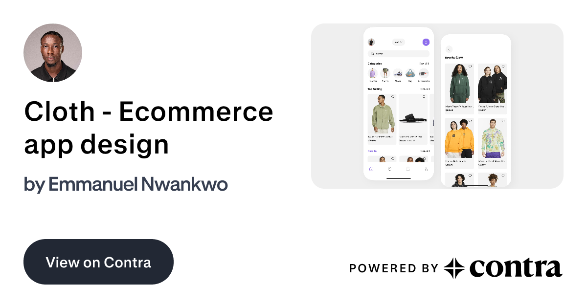 Cloth - Ecommerce app design by Emmanuel Nwankwo
