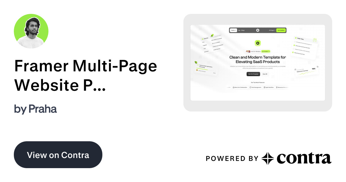 Framer Multi-Page Website Projects by Praha