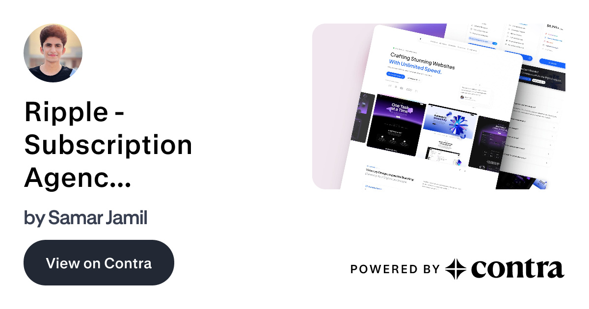 Ripple - Subscription Agency Framer Template by Samar Jamil