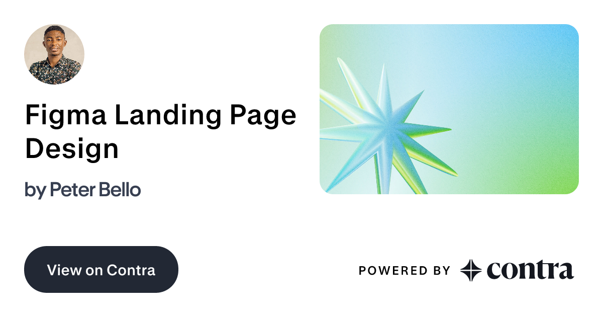 Figma Landing Page Design by Peter Bello