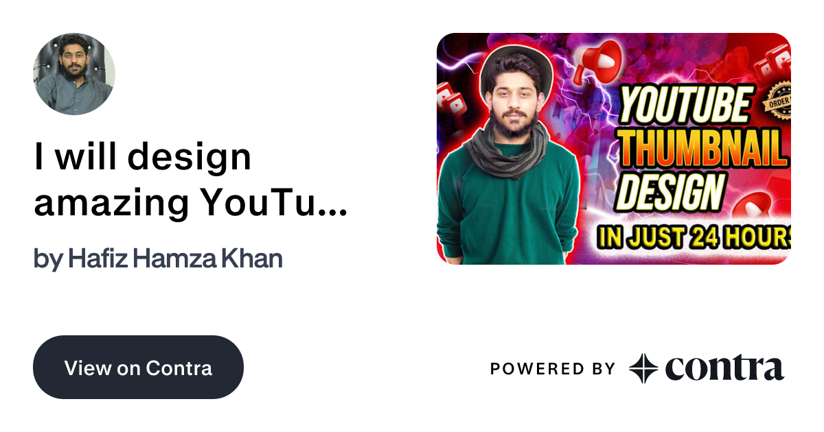 I will design amazing YouTube thumbnails that attract viewers by Hafiz Hamza Khan