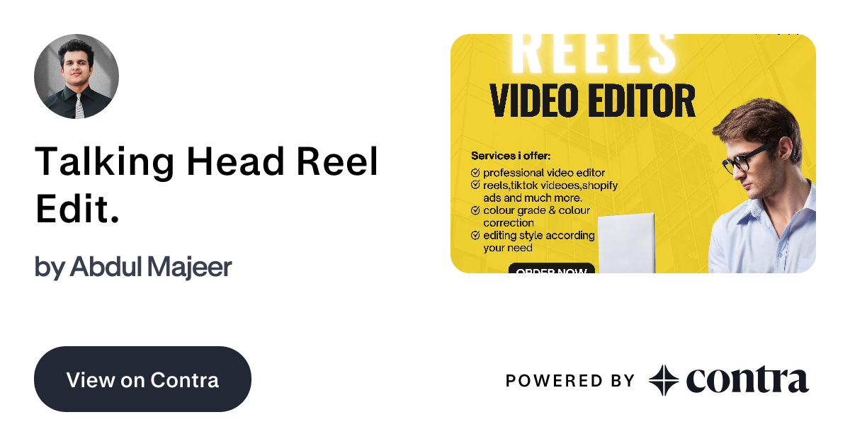 Talking Head Reel Edit. by Abdul Majeer