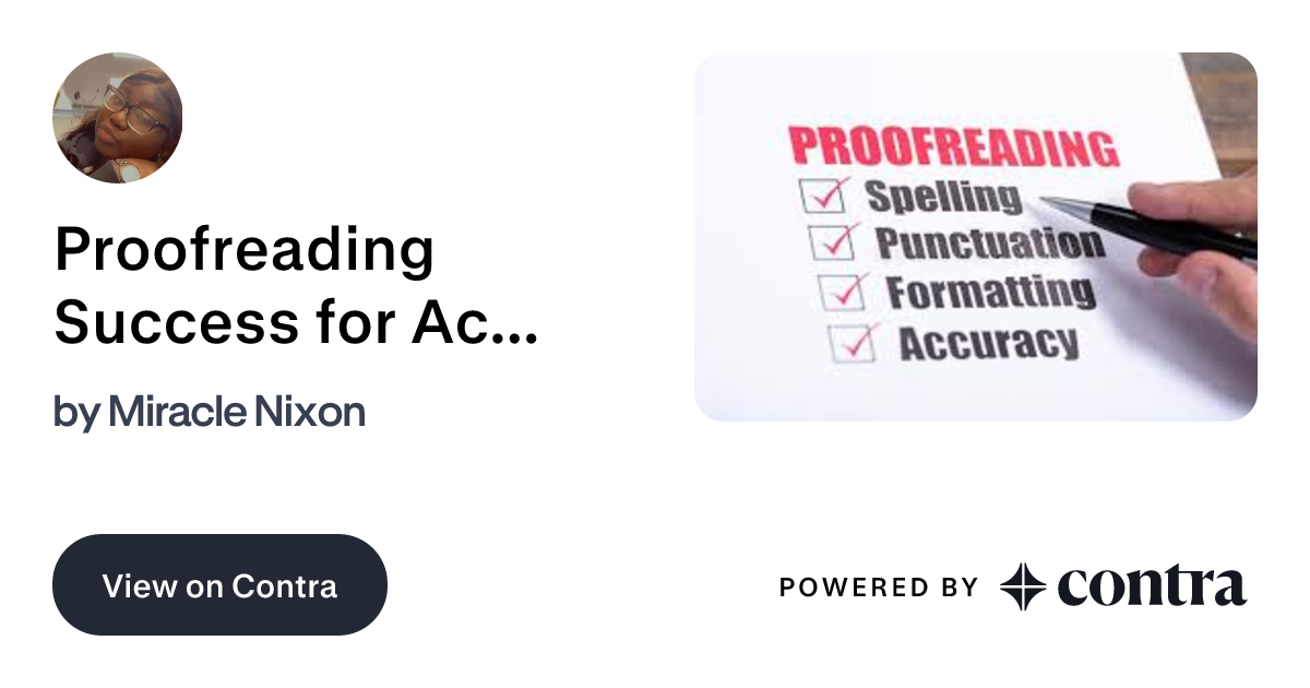 Proofreading Success for Academic Journal by Miracle Nixon