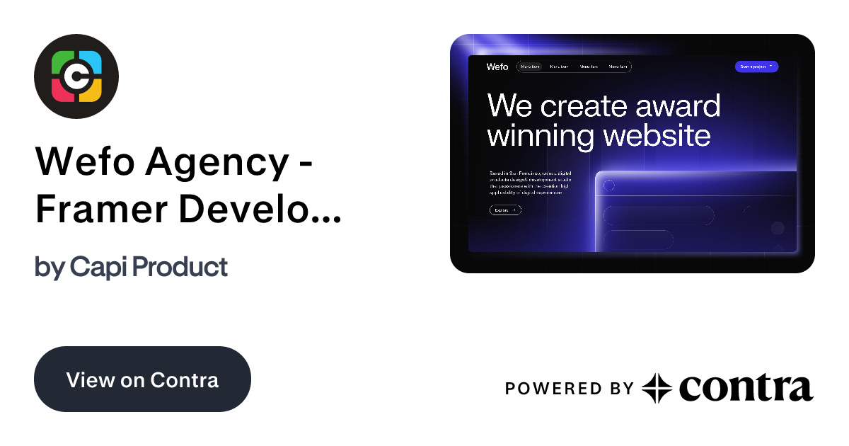 Wefo Agency - Framer Development & Figma Design by Capi Product