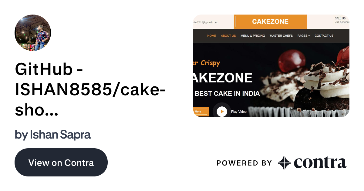 GitHub - ISHAN8585/cake-shop-template by Ishan Sapra
