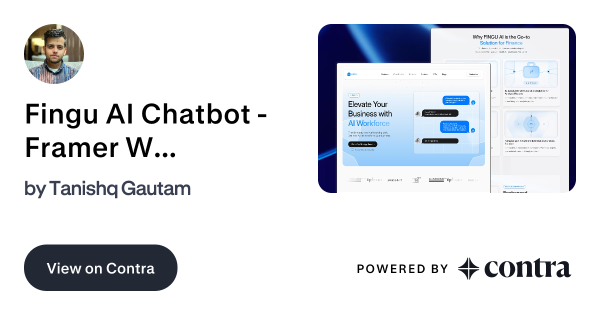 Fingu AI Chatbot - Framer Website by Tanishq Gautam