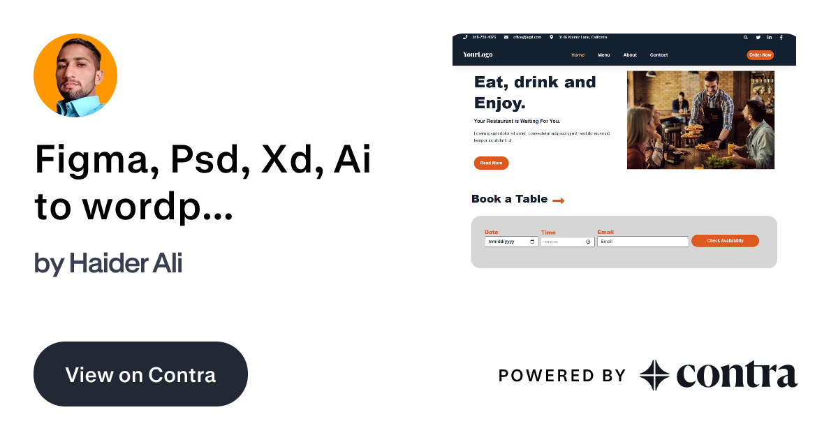 Figma, Psd, Xd, Ai to wordpress by Haider Ali