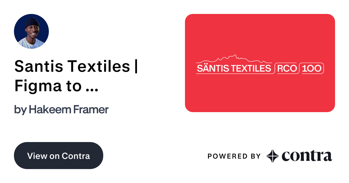 Santis Textiles | Figma to Framer Website Development by Hakeem Framer