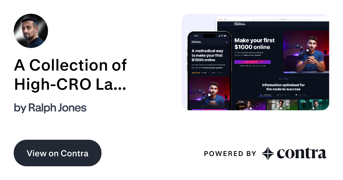 A Collection of High-CRO Landing Pages | Figma | Webflow by Ralph Jones