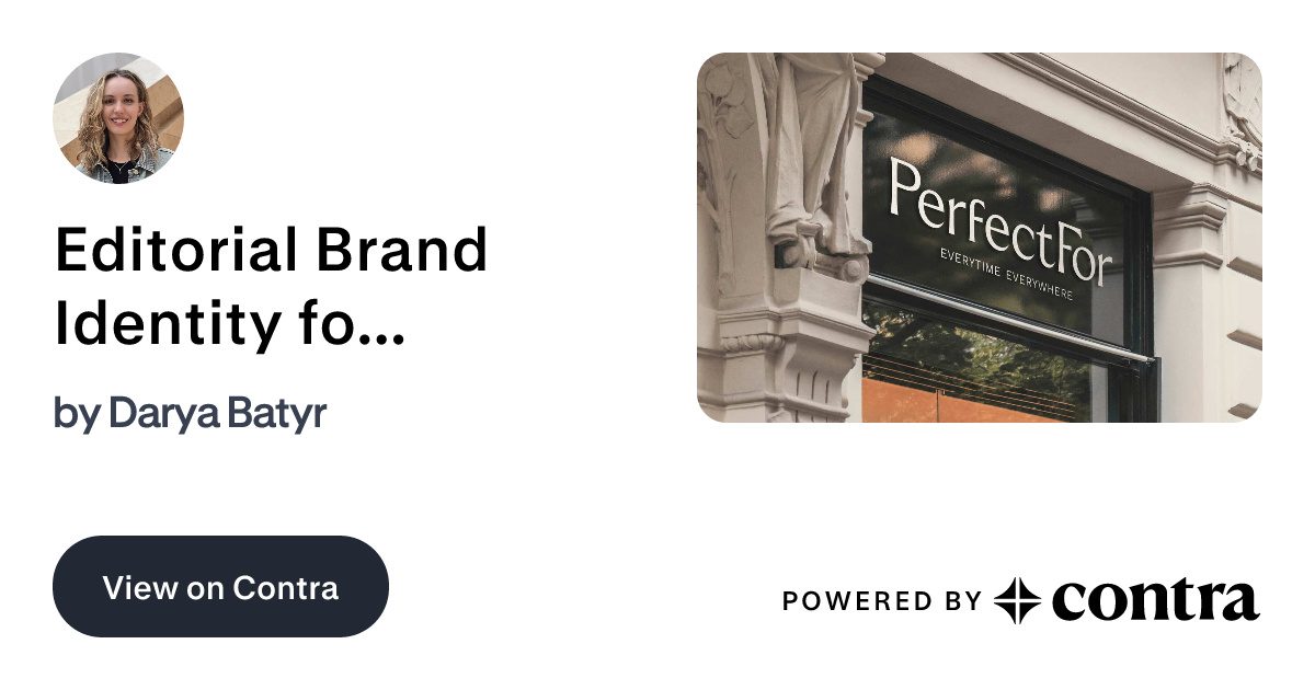 Editorial Brand Identity for PerfectFor by Darya Batyr