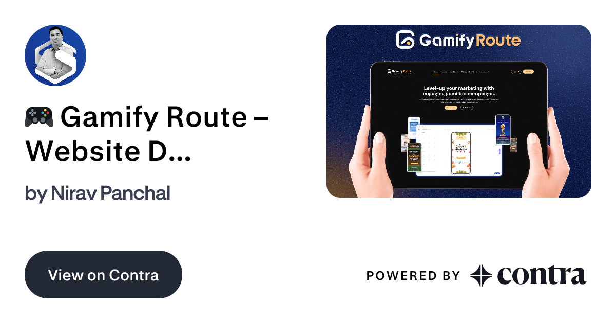 🎮 Gamify Route – Website Design by Nirav Panchal