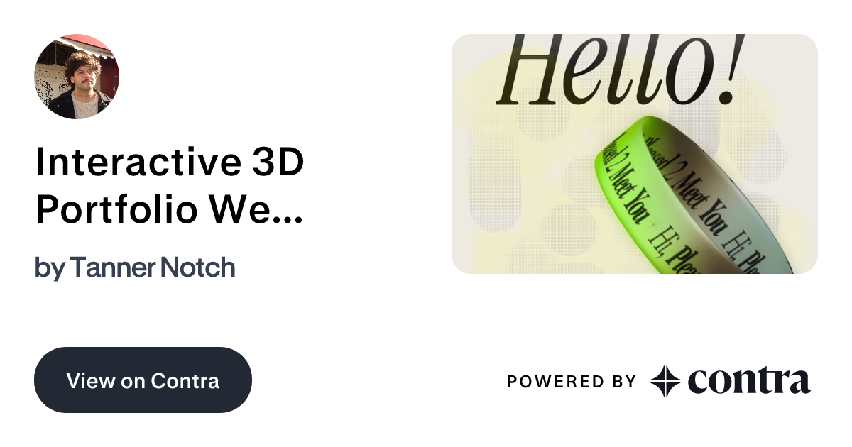 Interactive 3D Portfolio Website by Tanner Notch