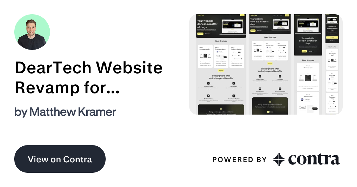 DearTech Website Revamp for Higher Engagement by Matthew Kramer