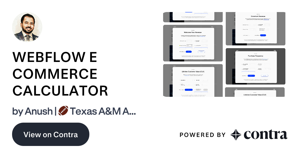 WEBFLOW E COMMERCE CALCULATOR by Anush | Ex-Freshworks