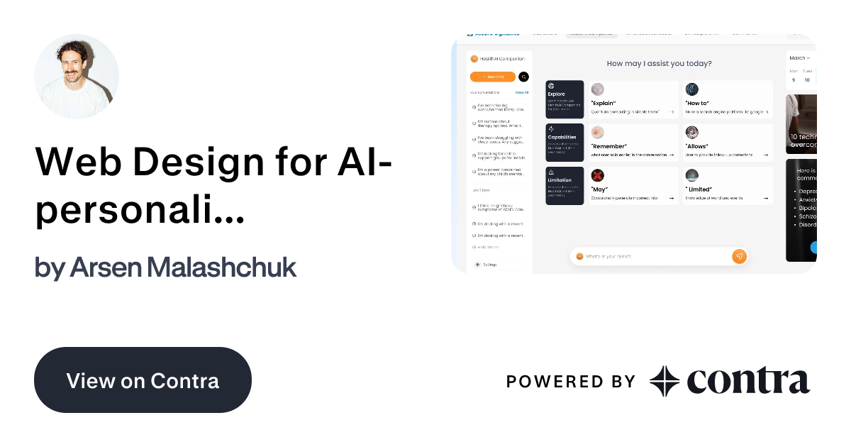 Web Design for AI-personalized Disease Detection Platform by Arsen Malashchuk