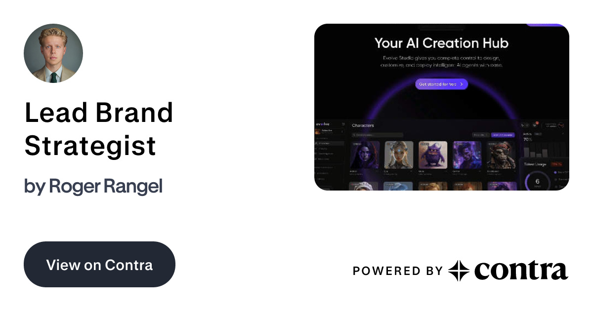 Lead Brand Strategist by Roger Rangel