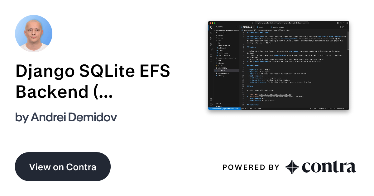 Django Sqlite Efs Backend Aws Python Django By Andrei Demidov