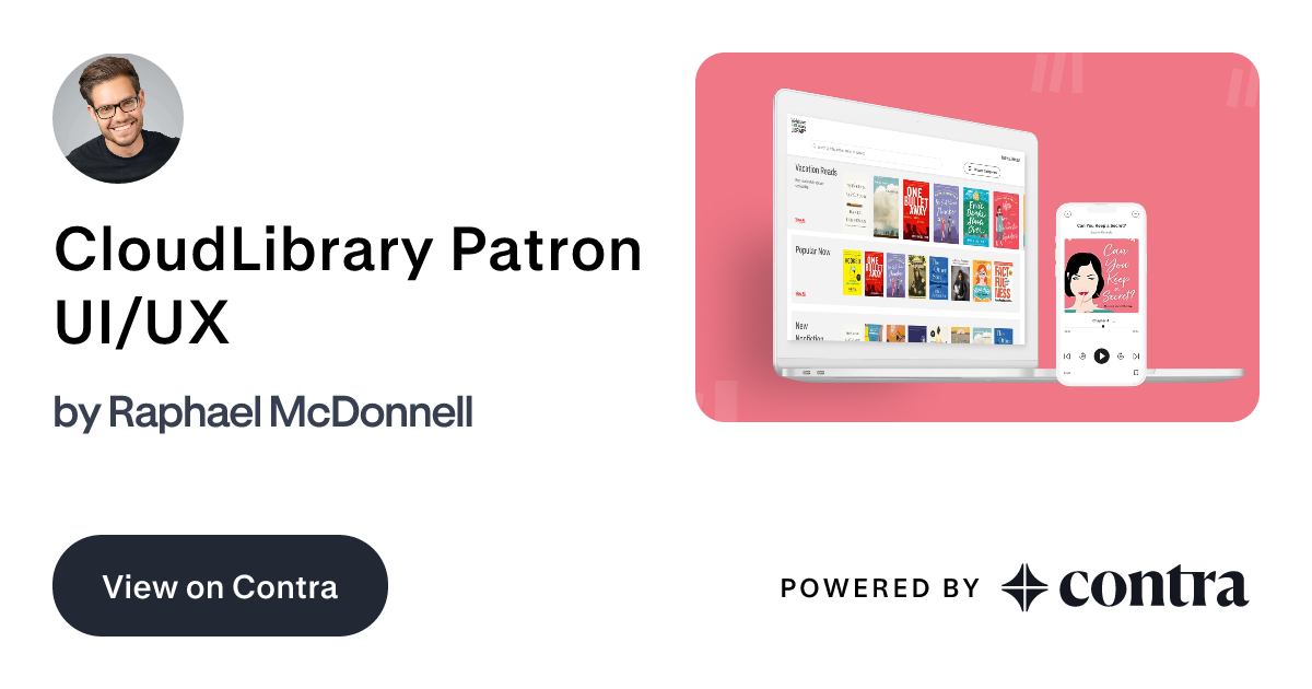CloudLibrary Patron UI/UX by Raphael McDonnell
