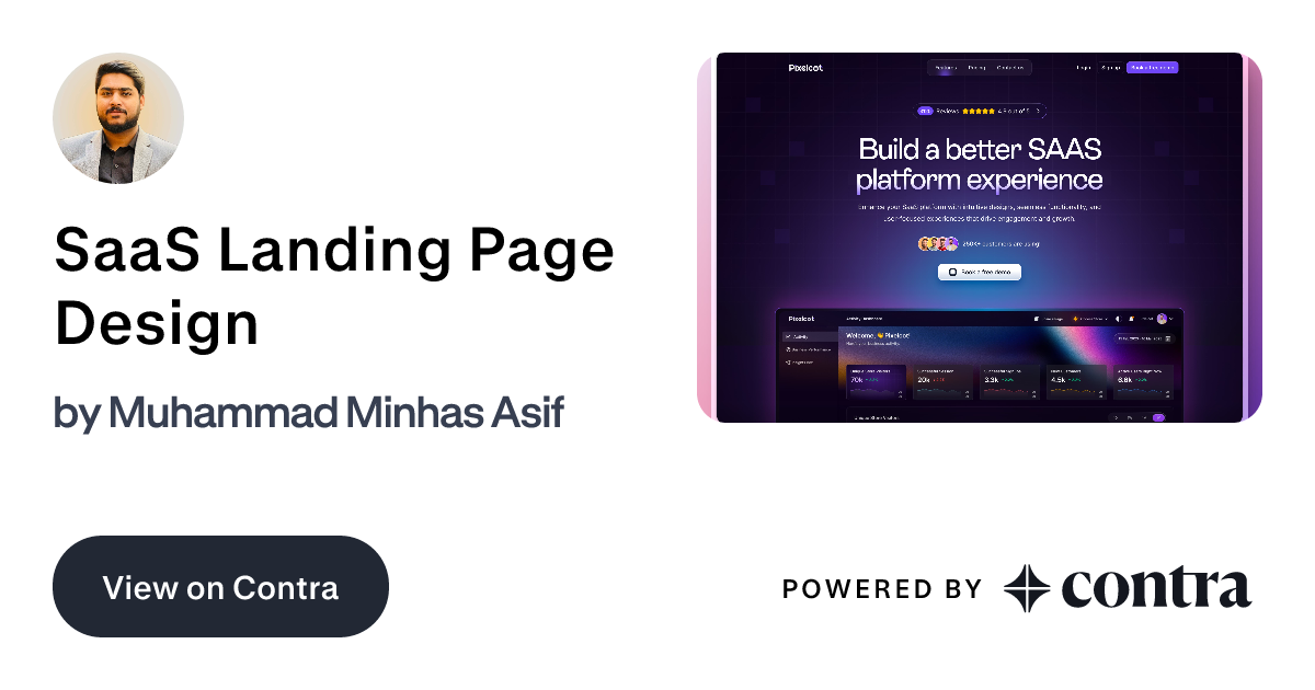 SaaS Landing Page Design by Muhammad Minhas Asif