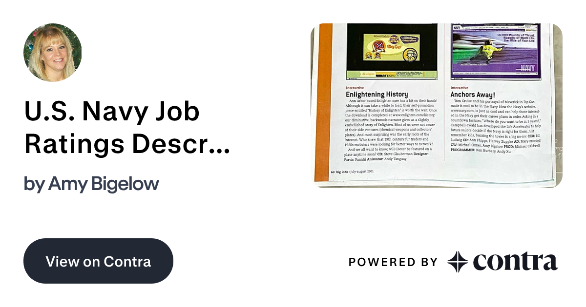 U.S. Navy Job Ratings Descriptions by Amy Bigelow