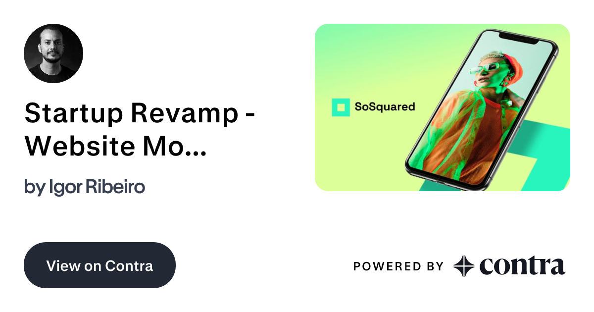 Startup Revamp - Website Mobile & Platform Web App by Igor Ribeiro