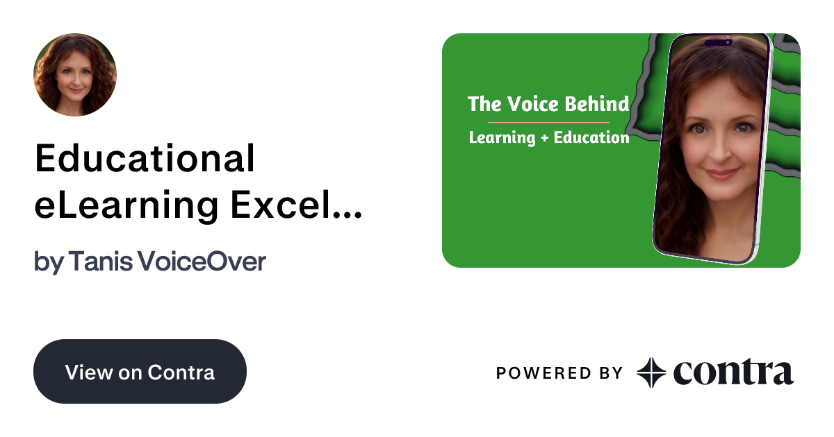 Educational eLearning Excellence by Tanis VoiceOver