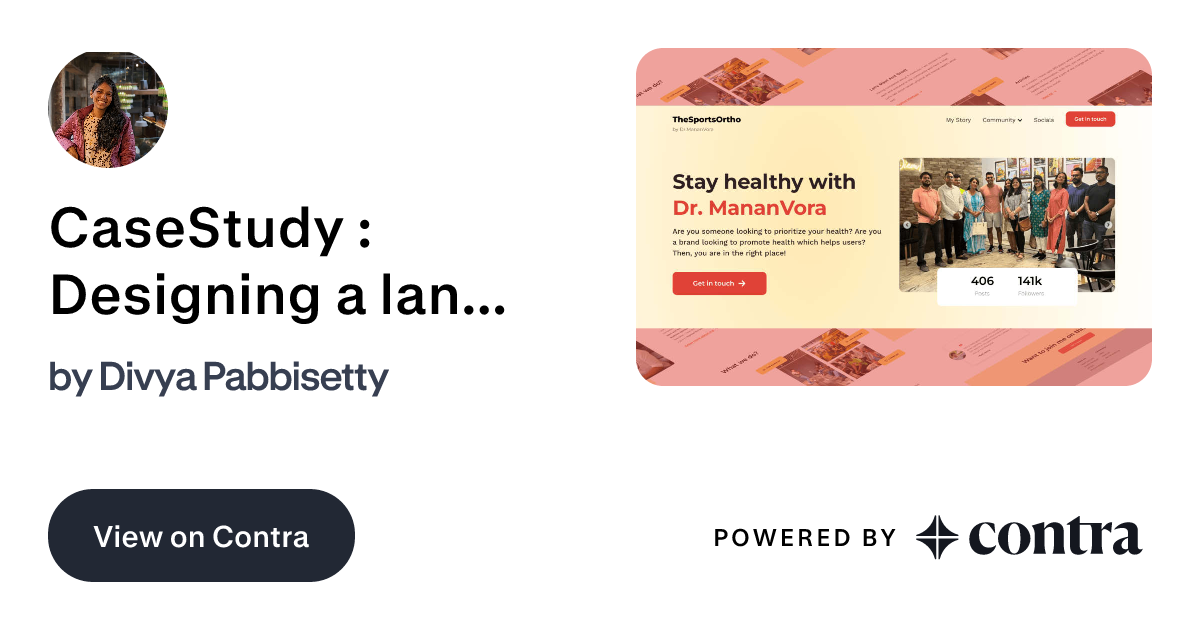 CaseStudy : Designing a landing page for an Internet Creator by Divya ...