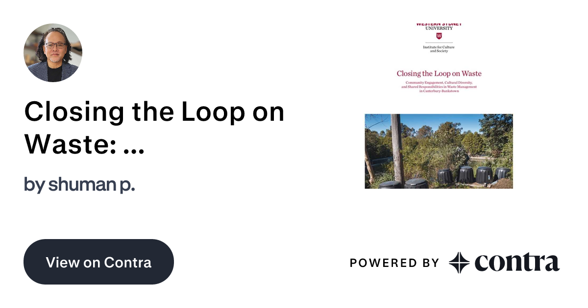 Closing the Loop on Waste: Community Engagement, Cultural Divers by shuman p.