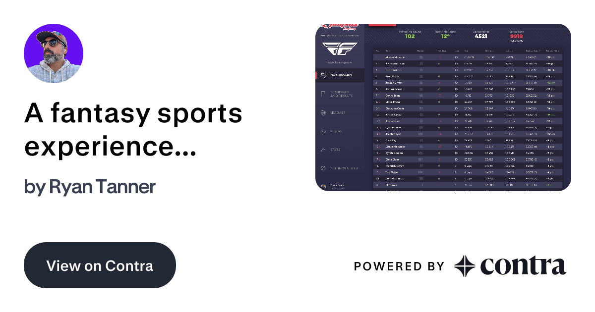 A fantasy sports experience for the Supercross fan by Ryan Tanner
