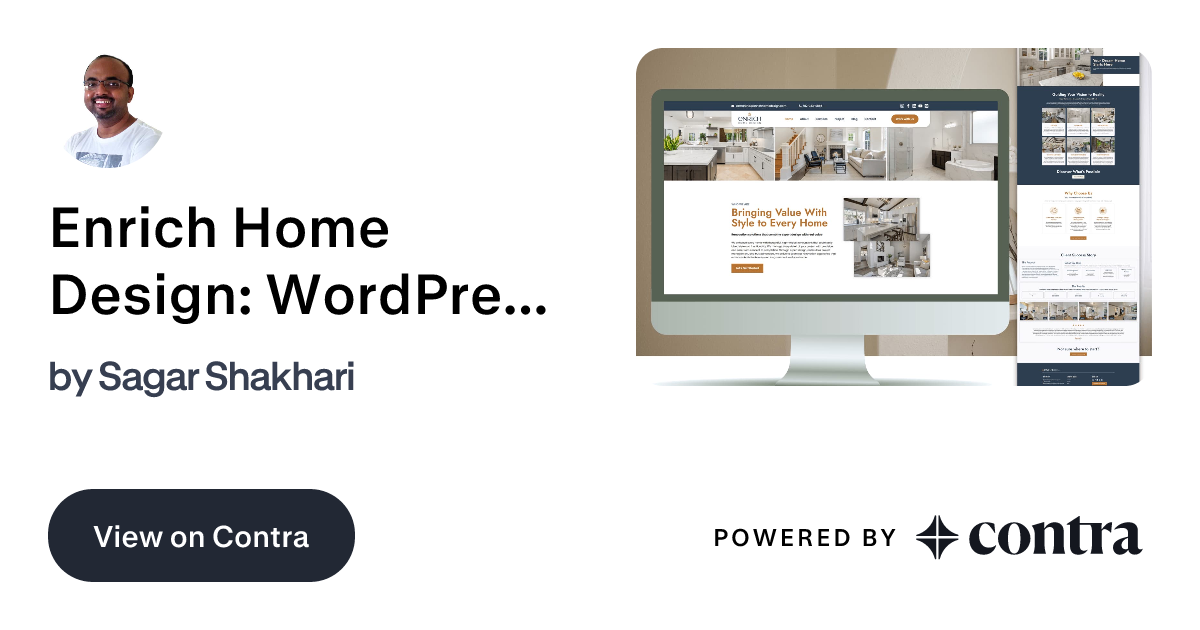 Enrich Home Design: WordPress + Elementor Website Design by Sagar Shakhari