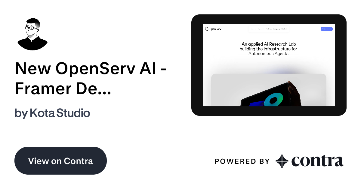 New OpenServ AI - Framer Development by Made by Kota