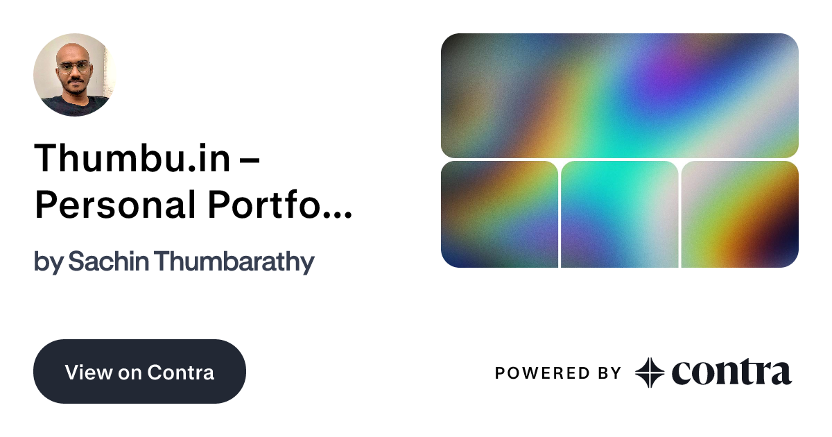 Thumbu.in – Personal Portfolio Website Built with Framer by Sachin ...