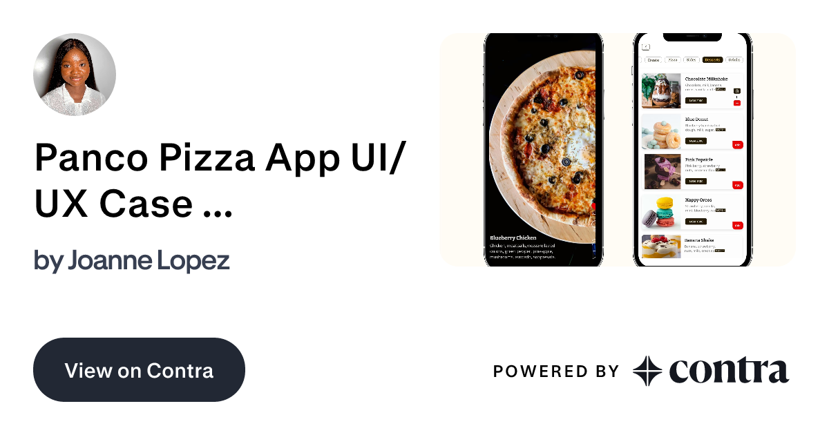 Panco Pizza App UI/UX Case Study by Joanne Lopez