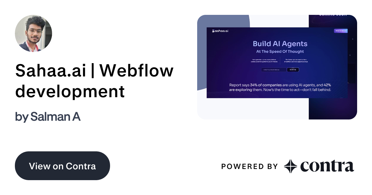 Sahaa.ai | Webflow development by Salman A