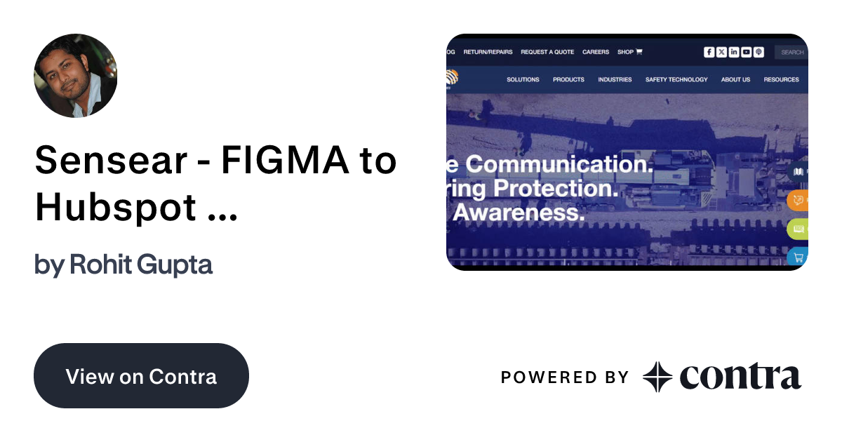 Sensear - FIGMA to Hubspot Website Development by Rohit Gupta